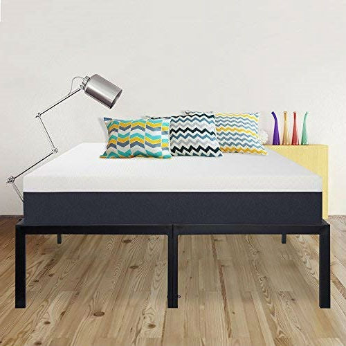 Queen 18-inch High Rise Heavy Duty Black Metal Platform Bed Frame ...